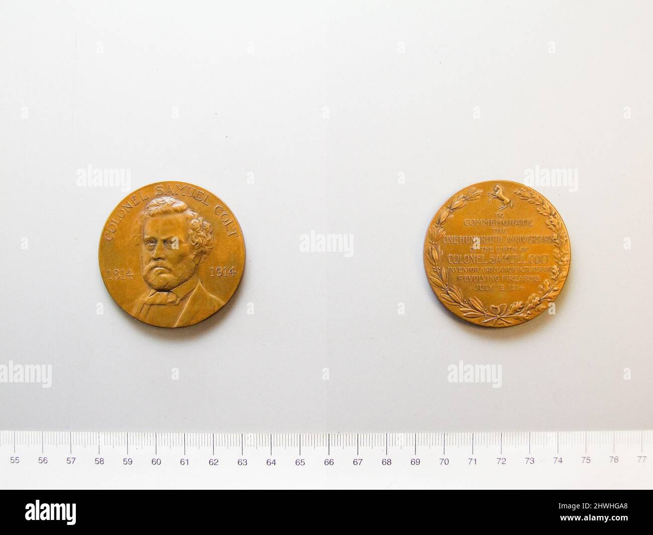 Medal Colonel Samuel Colt 1814-1914. Artist: Unknown Stock Photo - Alamy