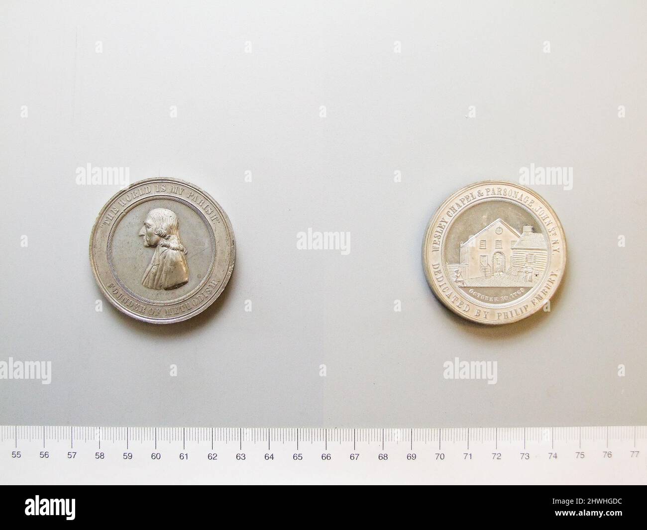 Medal for the centenary of the Founding of Methodism. Artist: William H ...