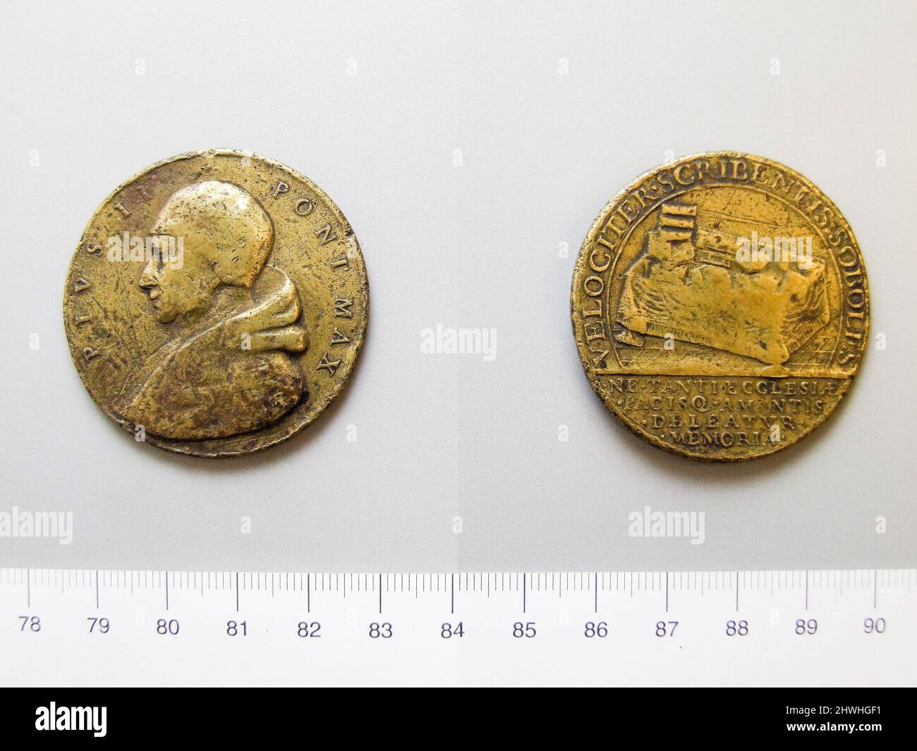 The Pope Pius II Medal. Subject: Pope Pius II, Italian, 1405–1464 Stock ...