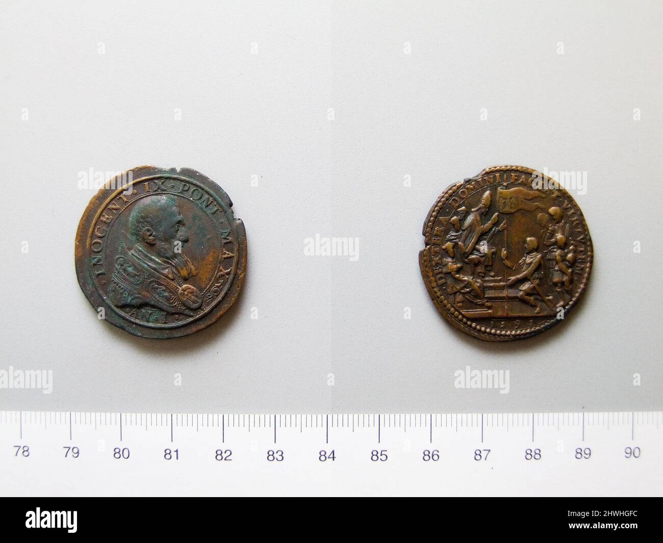 The Pope Innocent IX Medal. Subject: Pope Innocent IX, Italian, 1519 ...