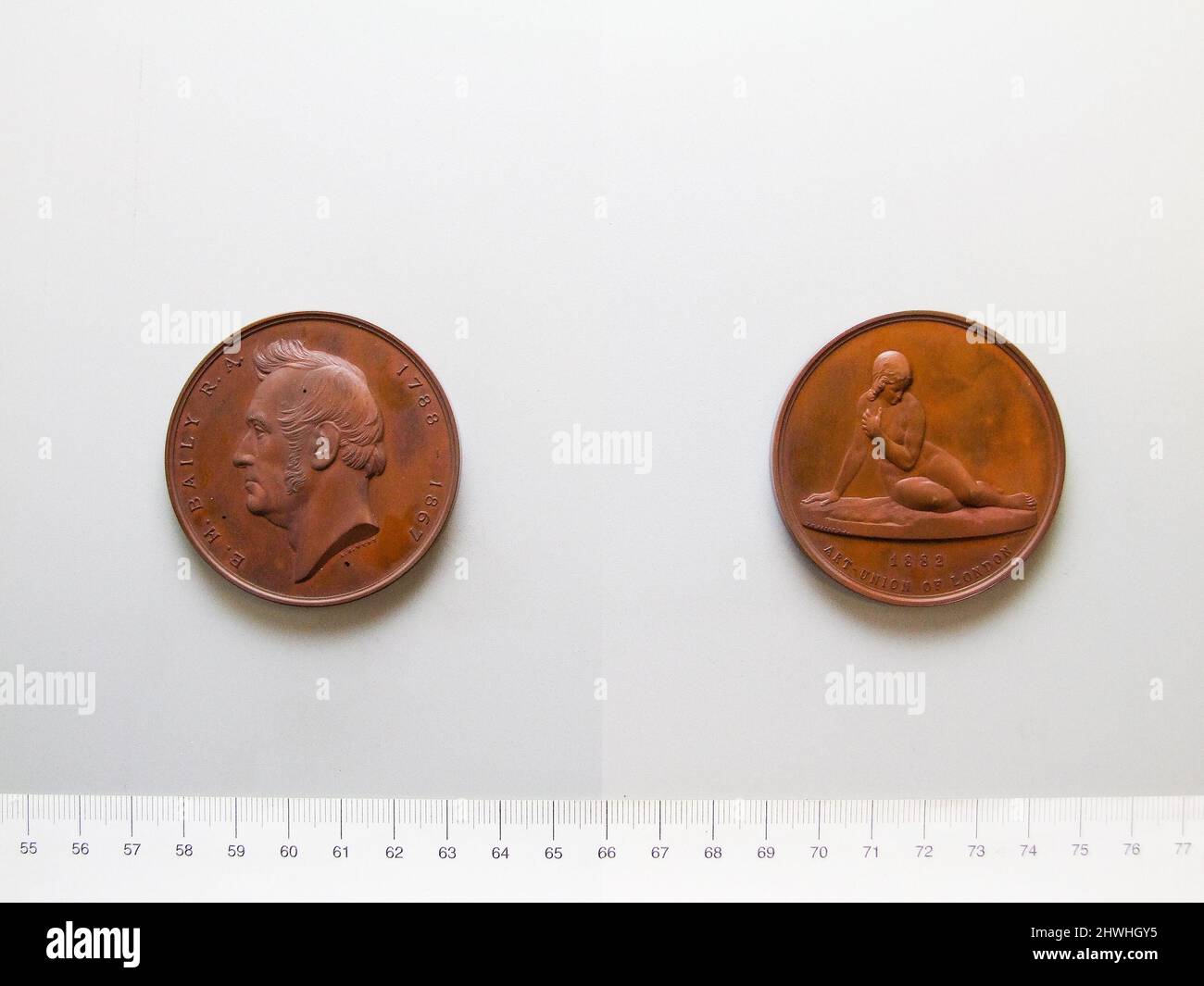 Medal of E. H. Baily. Artist: A. B. Wyon Stock Photo - Alamy