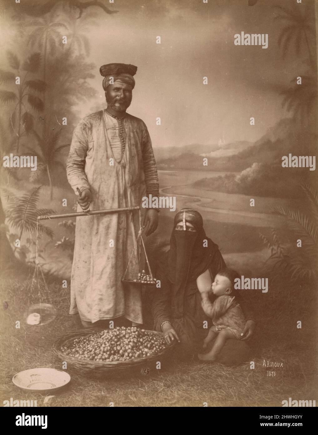 Middle Eastern Family. Artist: Hippolyte Arnoux, French, active Egypt ...
