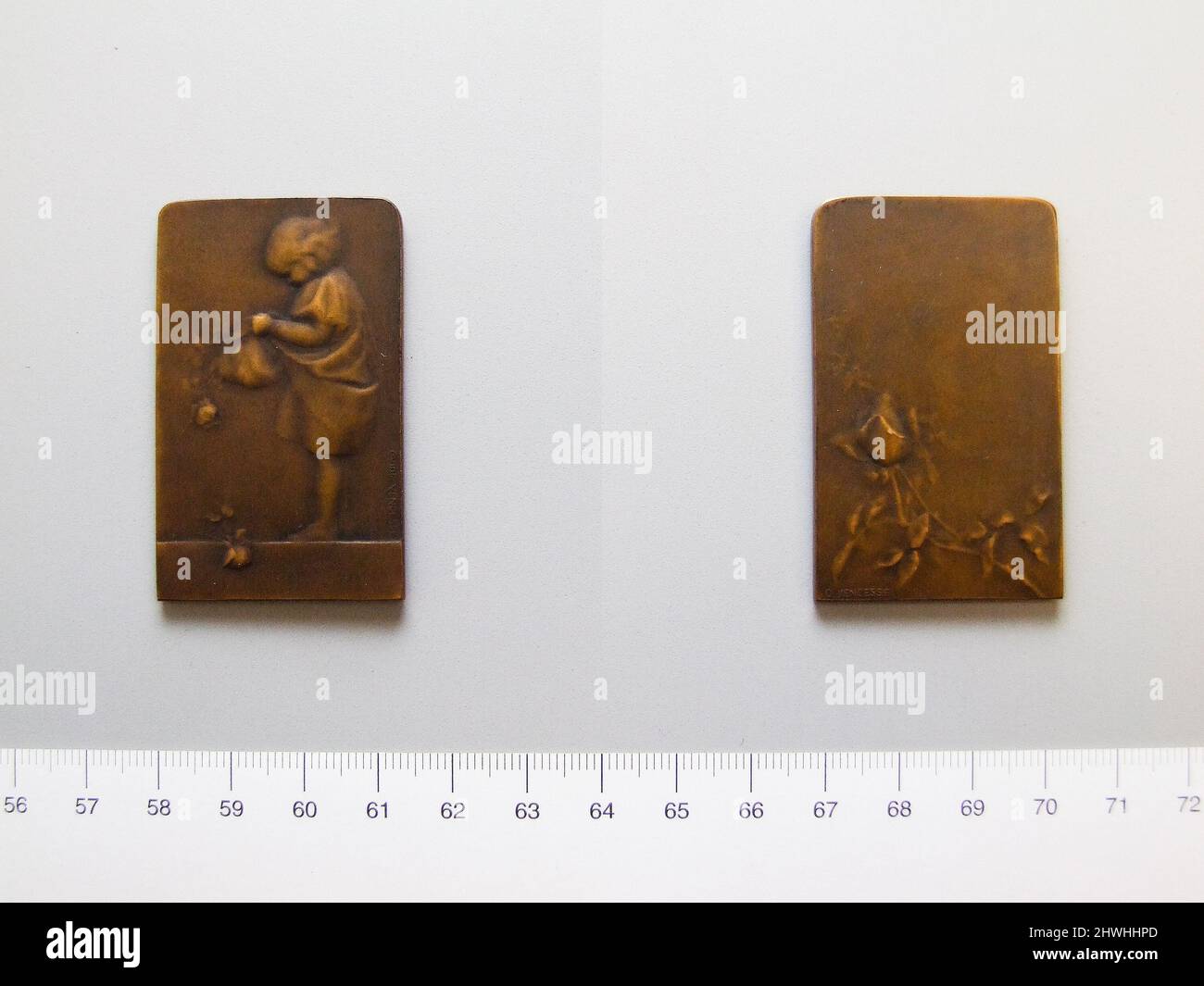 Plaquette of Child with Roses. Artist: Ovide Yencesse, French, 1869 ...