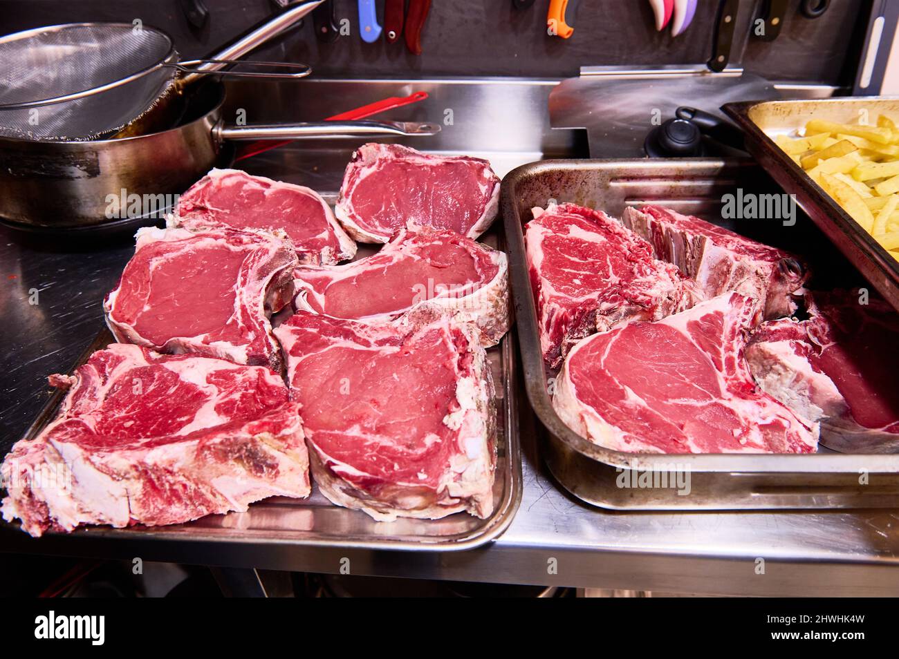 Beef, ribeye, beef, raw meat platter ready to be prepared Stock Photo ...