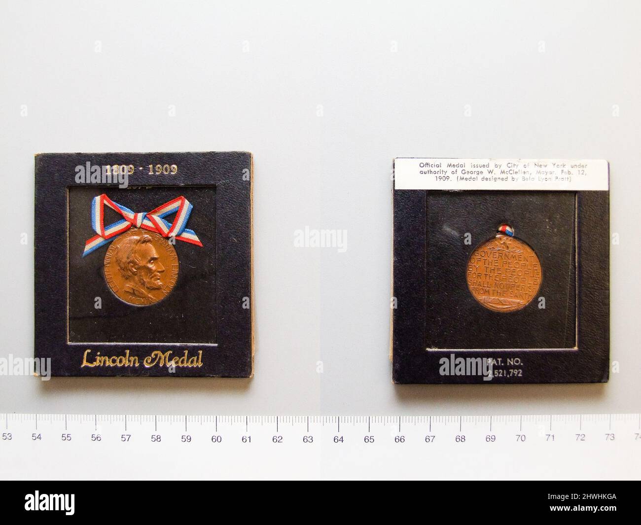 Centennial medal of Abraham Lincoln. Subject: Abraham Lincoln, American ...