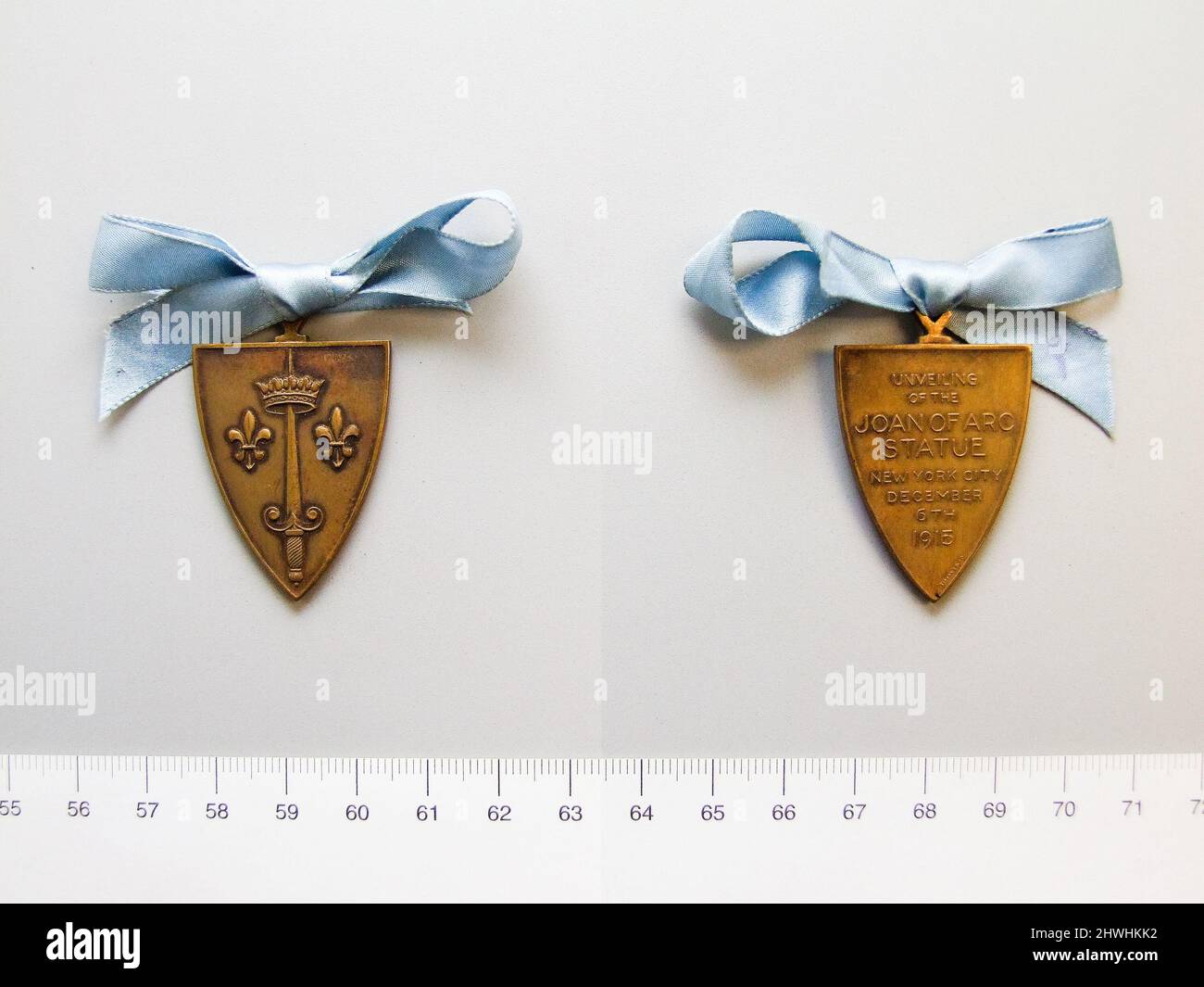 Souvenir Shield of the Joan of Arc Statue. Artist: Unknown Stock Photo ...