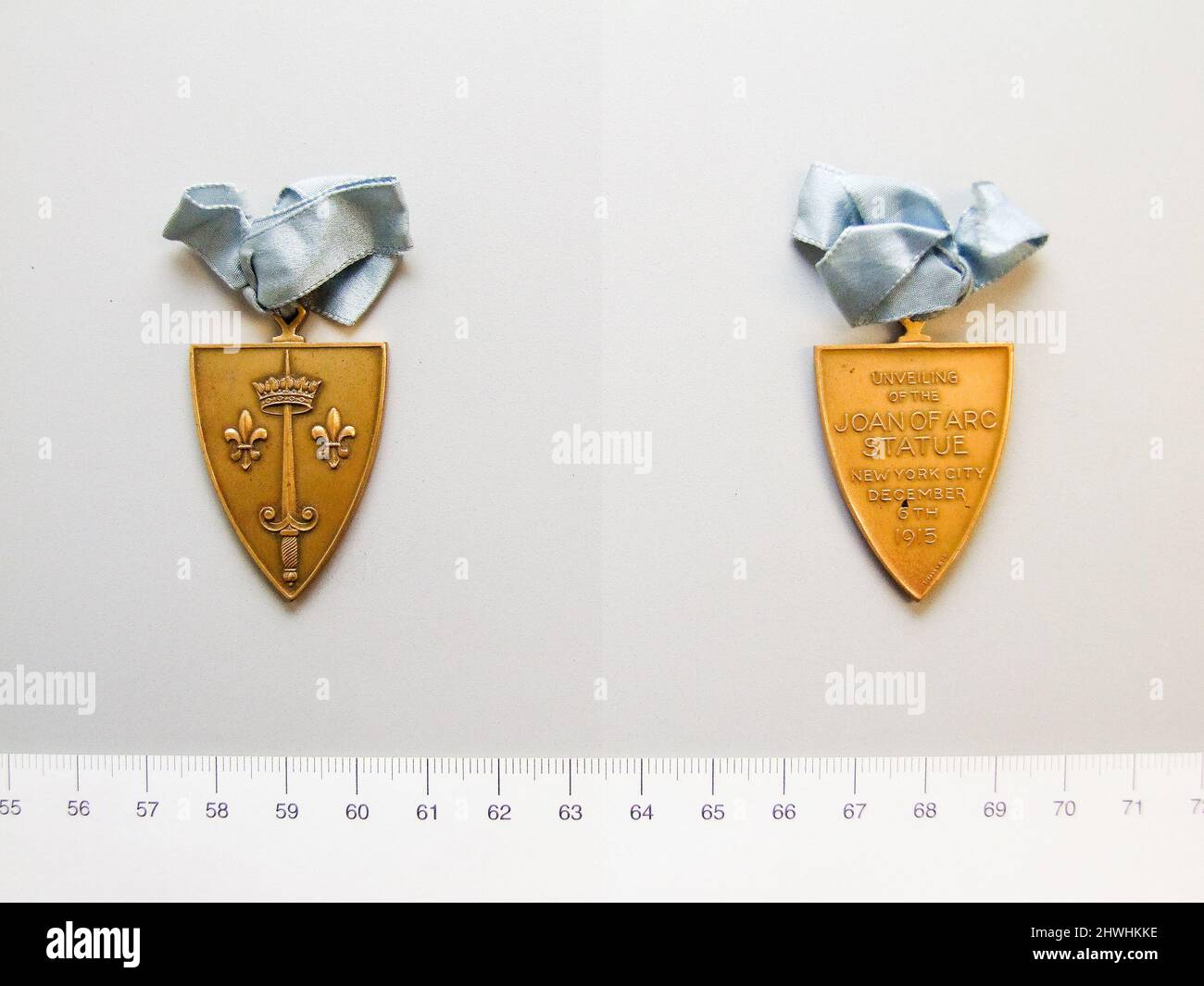 Souvenir Shield of the Joan of Arc Statue. Artist: Unknown Stock Photo ...