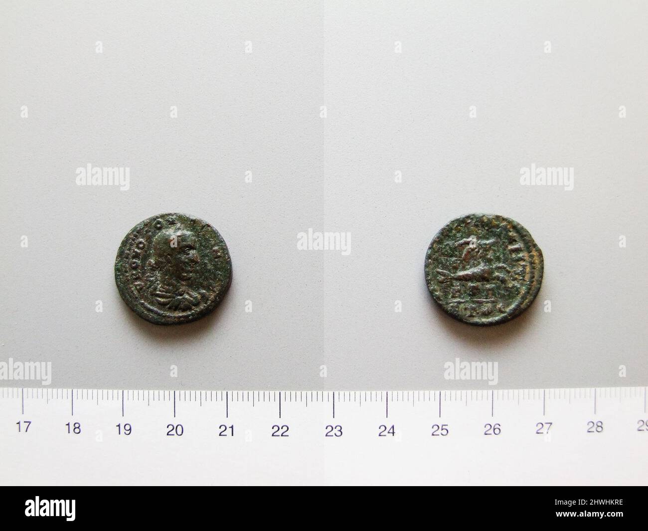 Coin of Volusianus, Emperor of the Roman Empire from Anazarbus. Ruler ...