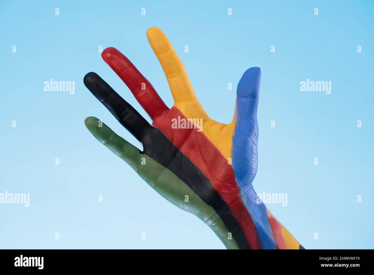 adult hand painted stripes with different colors Stock Photo - Alamy