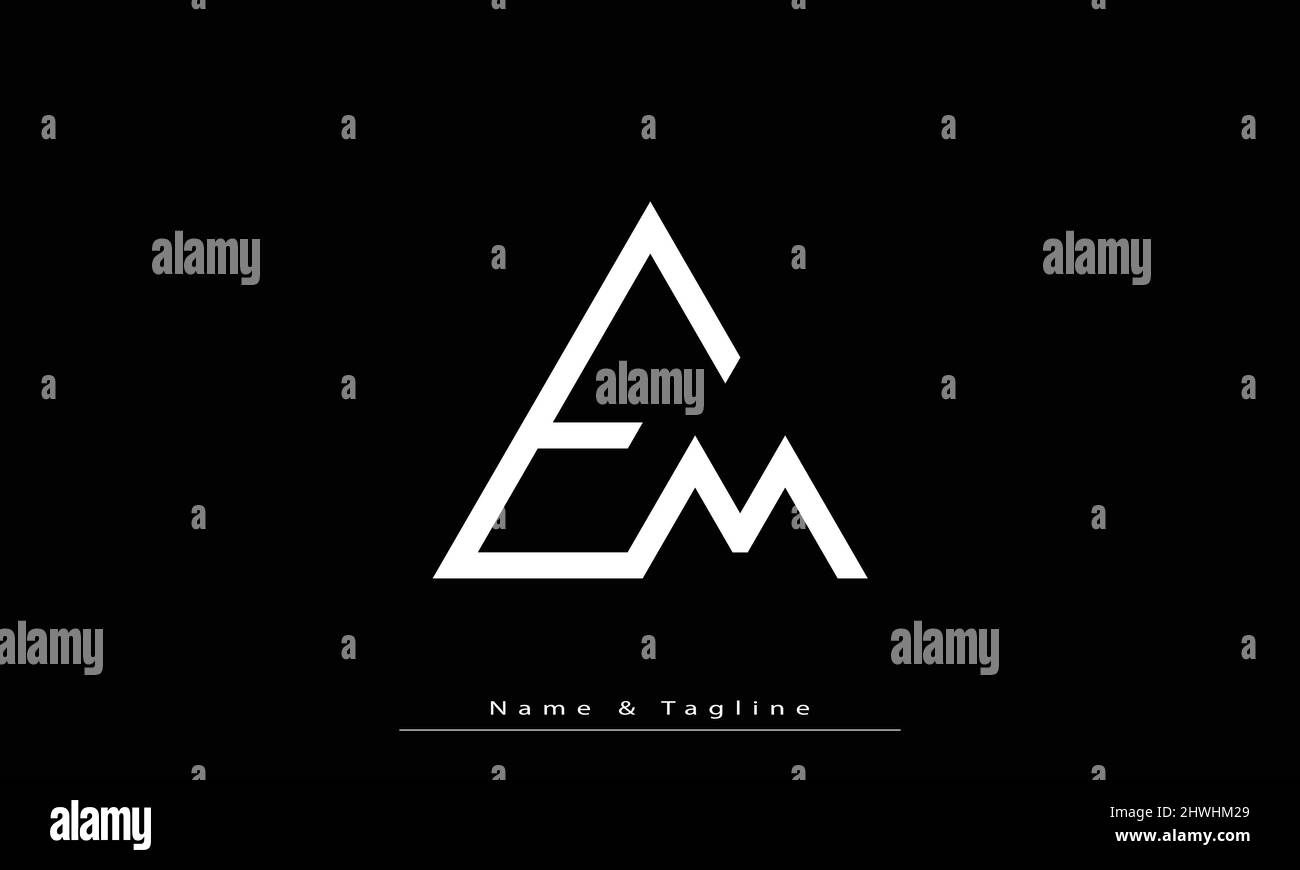Em initials logo Black and White Stock Photos & Images - Alamy