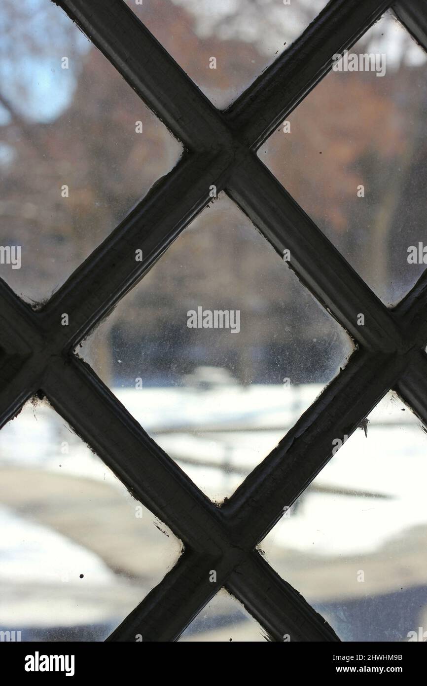 A view thru a medieval Gothic window to the outside Stock Photo - Alamy