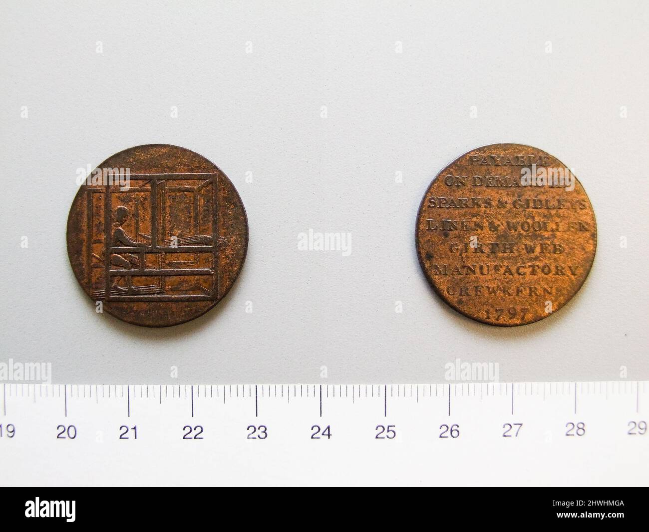 Textile Token from England. Mint: England Artist: Unknown Stock Photo ...