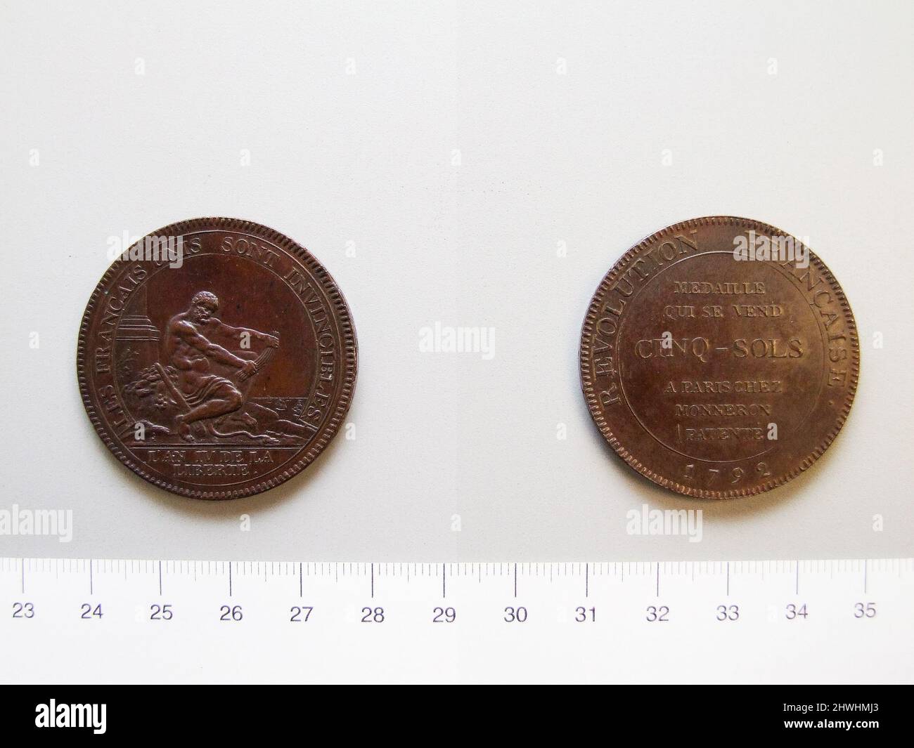 5 Sol Token. Ruler: Louis XVI, King of France, French, 1754–1793, ruled ...