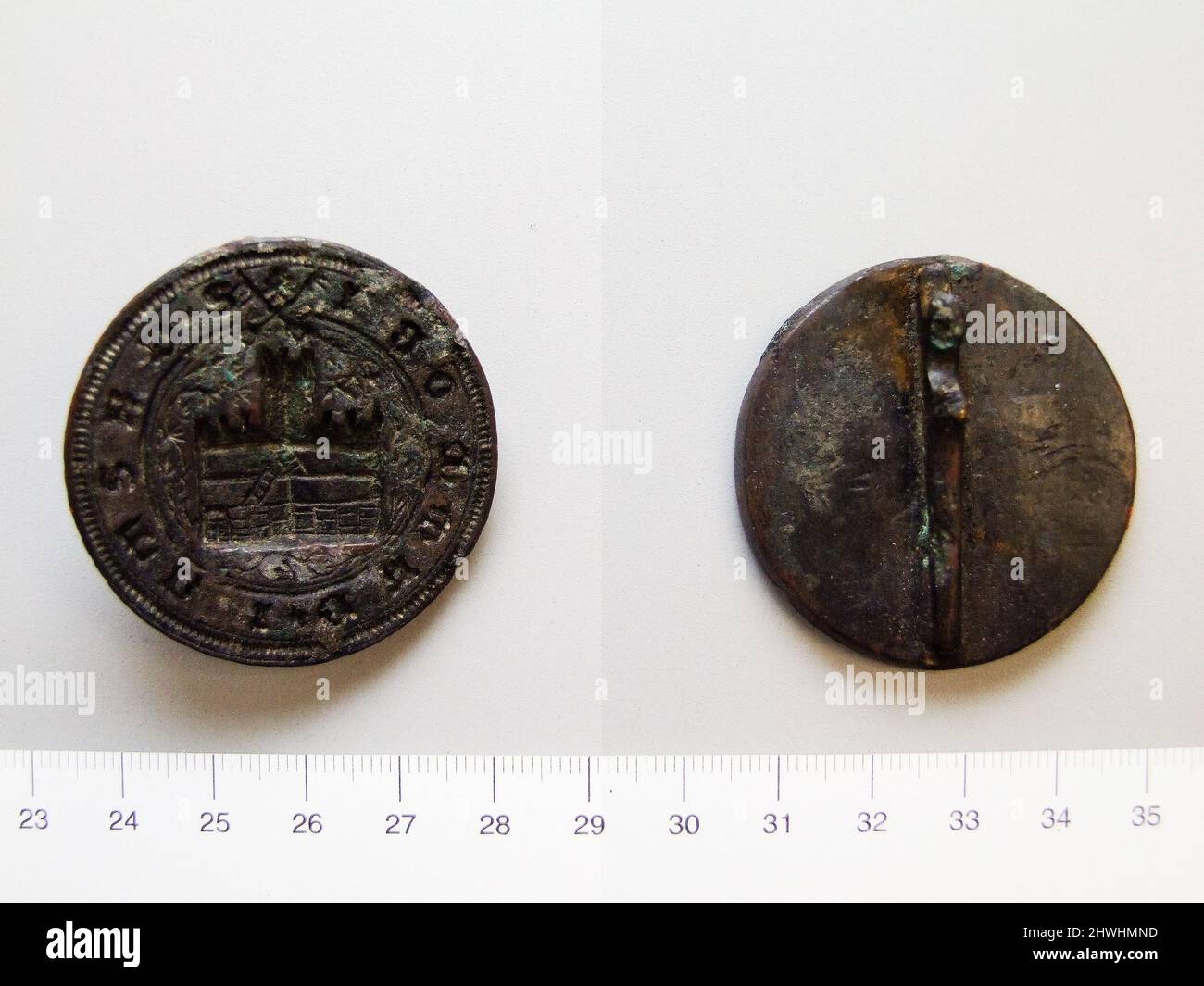 Renaissance bronze seal with Building. Mint: Board of Revenue Stock ...