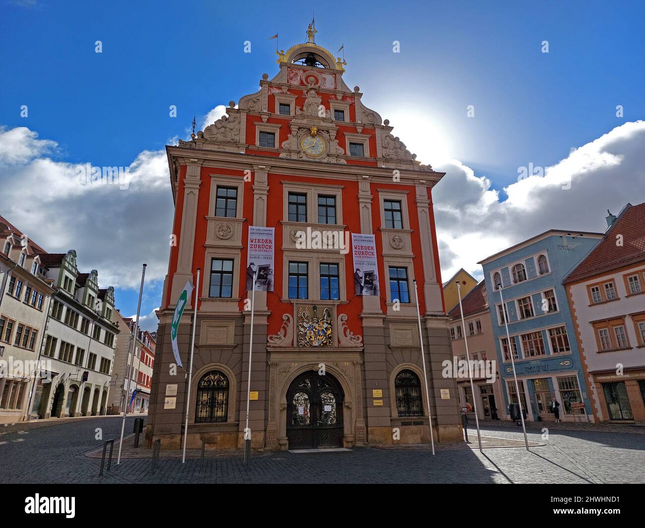 town hall and main market square in Gotha Stock Photo - Alamy