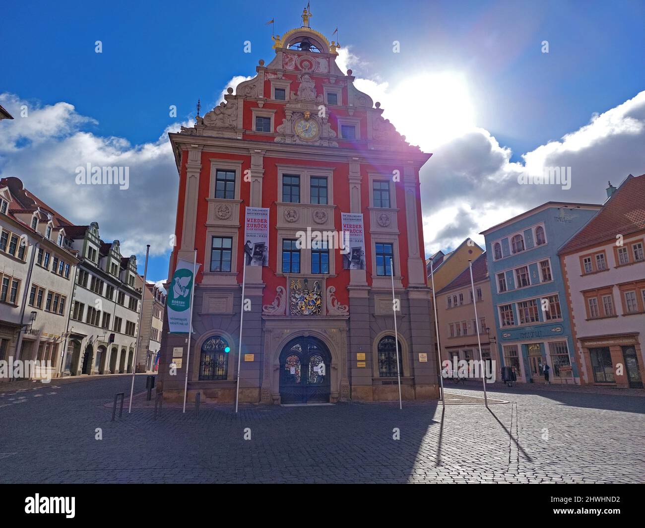 town hall and main market square in Gotha Stock Photo - Alamy