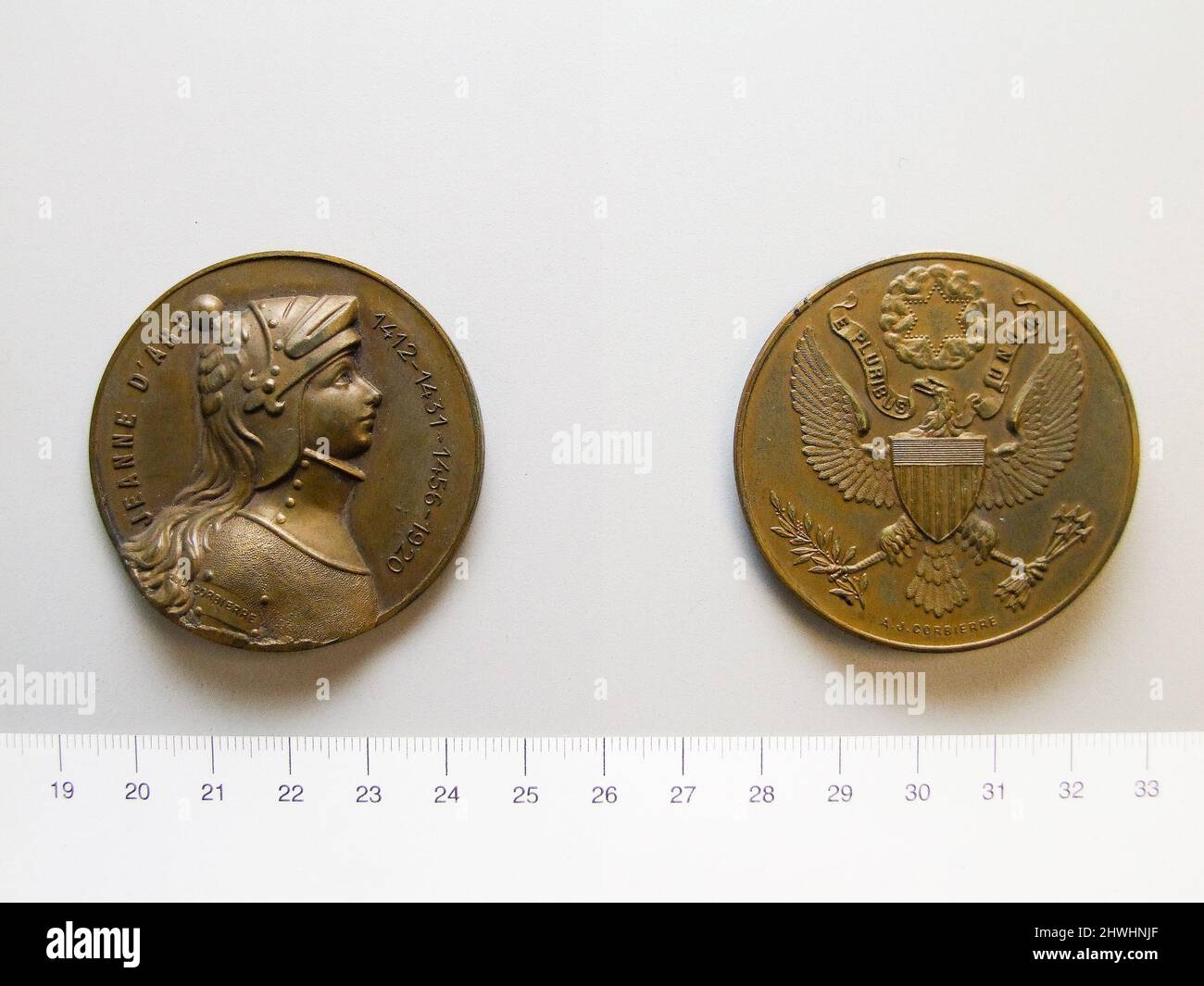 Medal of Jeanne D’Arc. Engraver: A. J. Corbierre Stock Photo - Alamy
