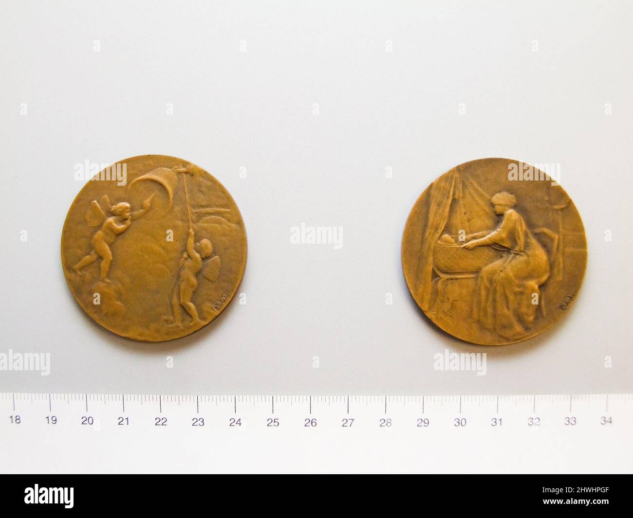 Medal of Birth. Artist: Raoul Lamourdedieu, 1877–1953 Stock Photo - Alamy