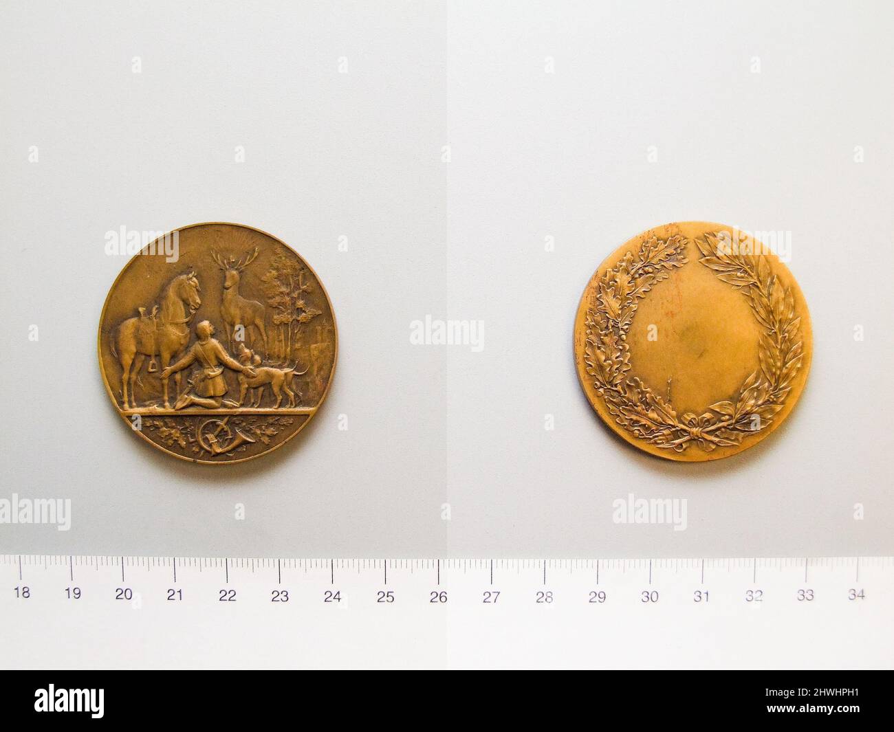 Medal of St. Hubert. Artist: Victor Peter, French, 1840–1918 Stock ...