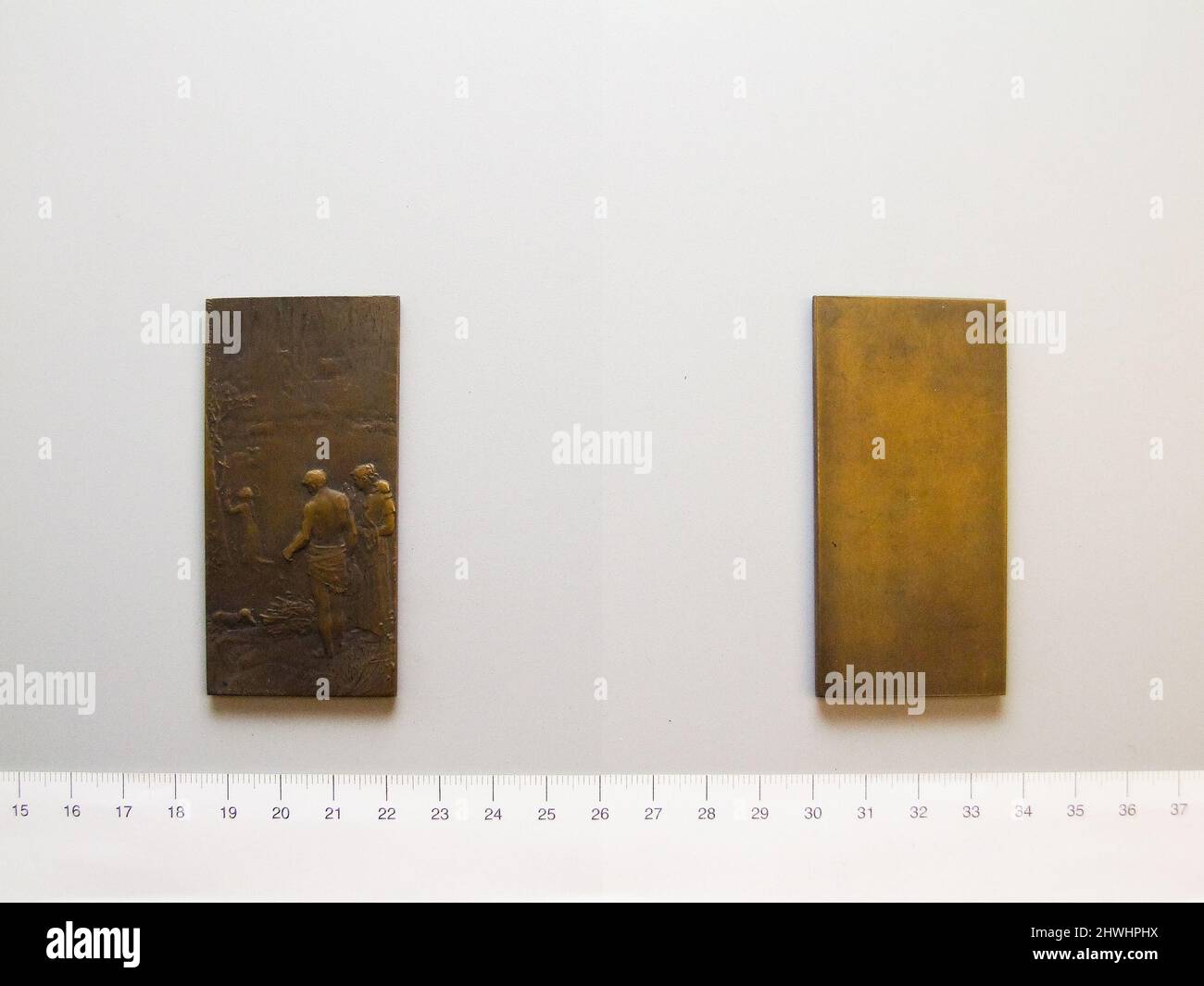 Copper Plaquette from France of St. Genevieve as a Child at Prayer ...