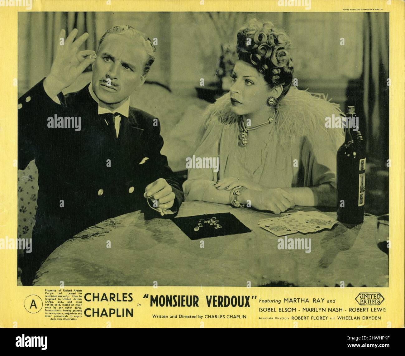 CHARLIE / CHARLES CHAPLIN and MARTHA RAYE in MONSIEUR VERDOUX 1947 ...