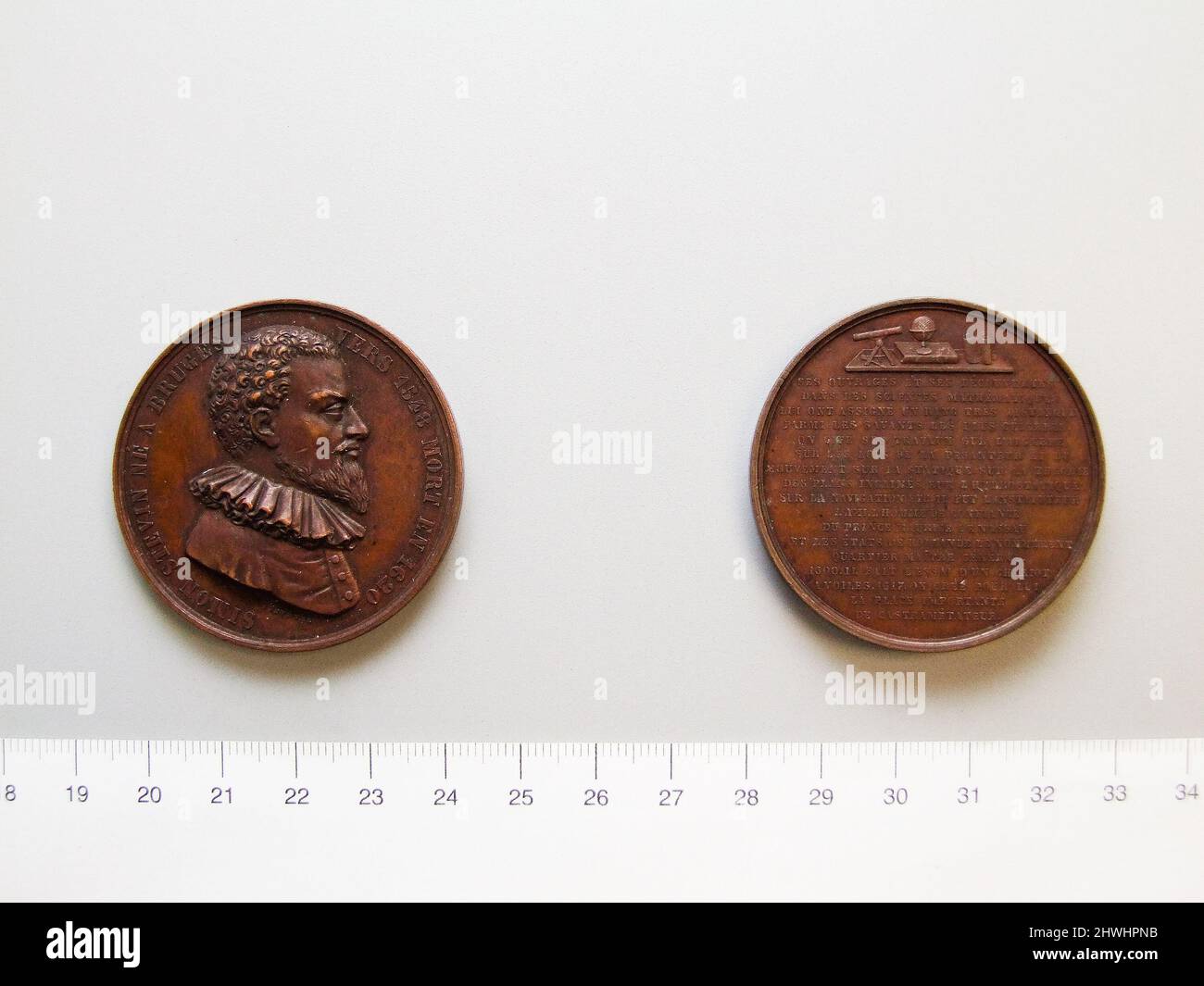 Medal of Simon Stevin. Subject: Simon Stevin, Dutch, 1548–1620 Artist ...