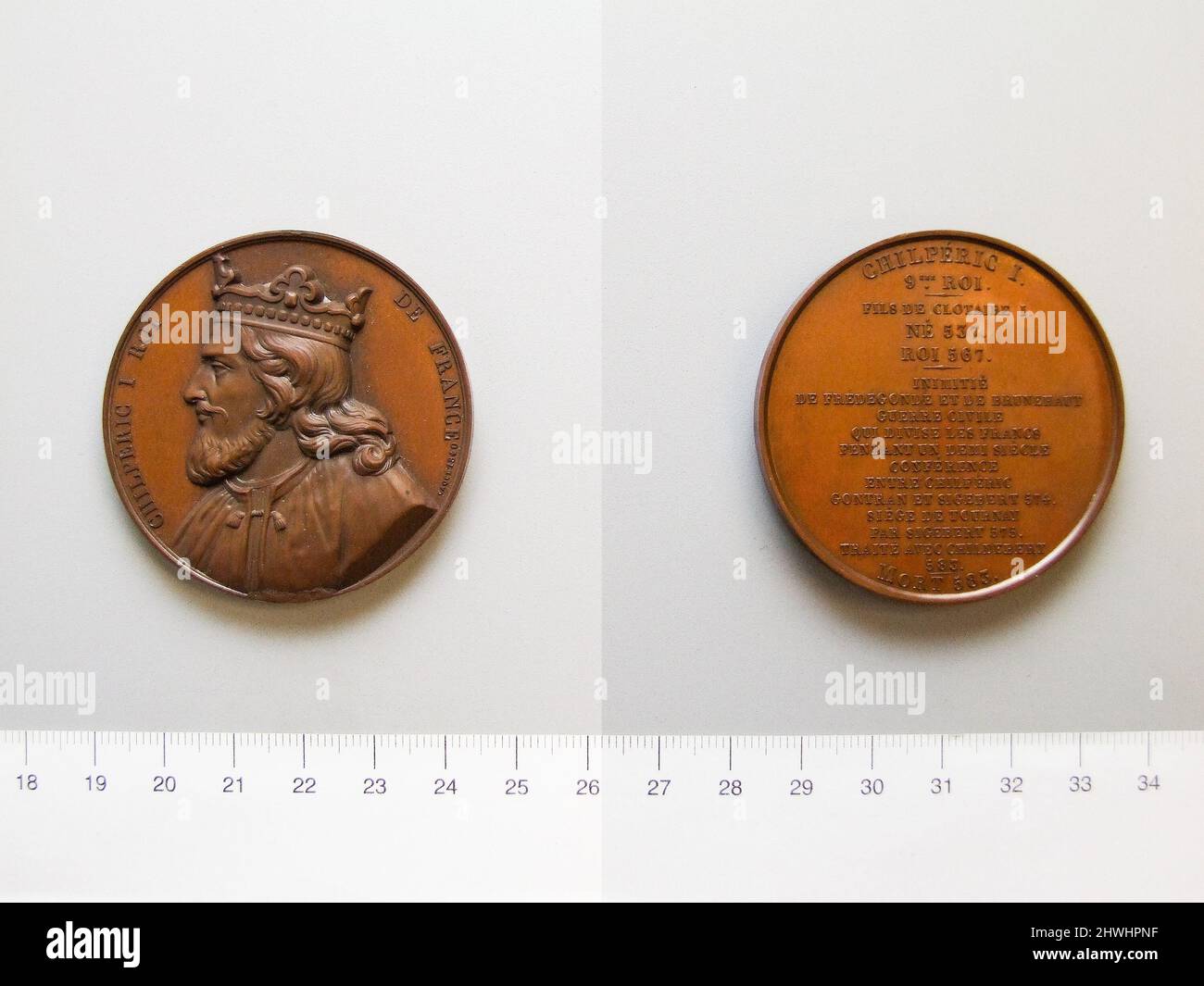 Medal of Chilperic I Roi. Subject: King Chilperic I, 567-583Engraver ...