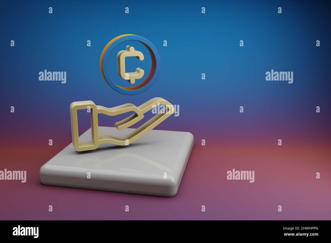 Wonderful Coin hand Token icons. Beautiful symbol icons on a ceramic ...