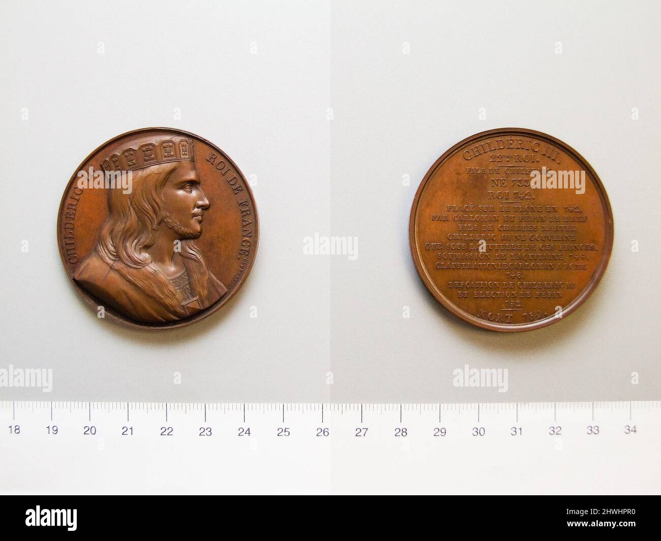 Medal of Childeric III Roi. Subject: King Childeric III, 742 ...