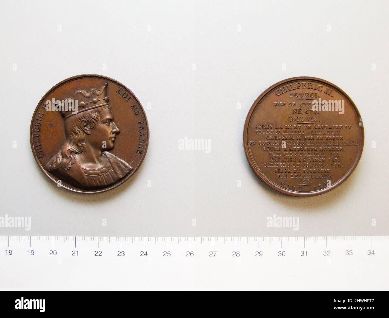 Medal of Chilperic II Roi. Subject: Chilperic II, King of France, ca ...