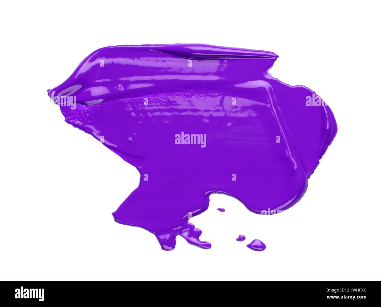 Purple acrylic paint smear isolated on white background Stock Photo - Alamy
