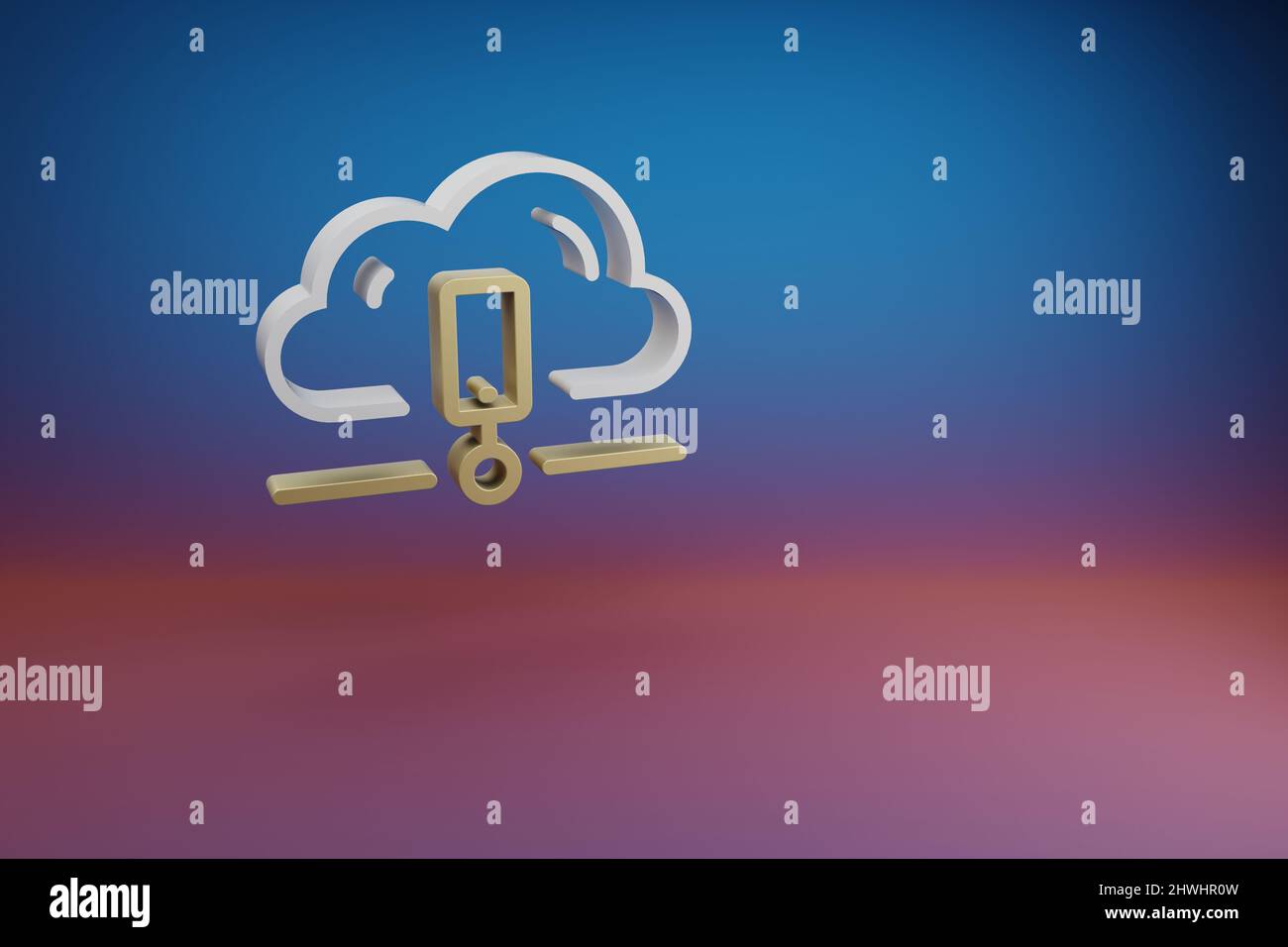 Beautiful Cloud Data Storage symbol icon on a bright colored background ...