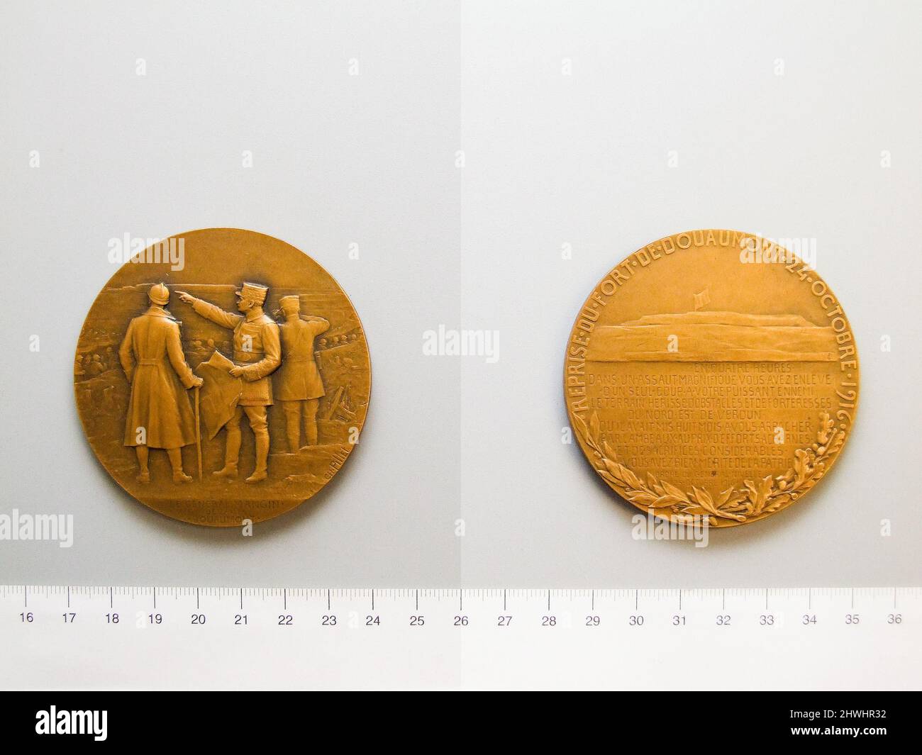Medal of Gen. Mangin and Fort Douaumont from France. Subject: General ...