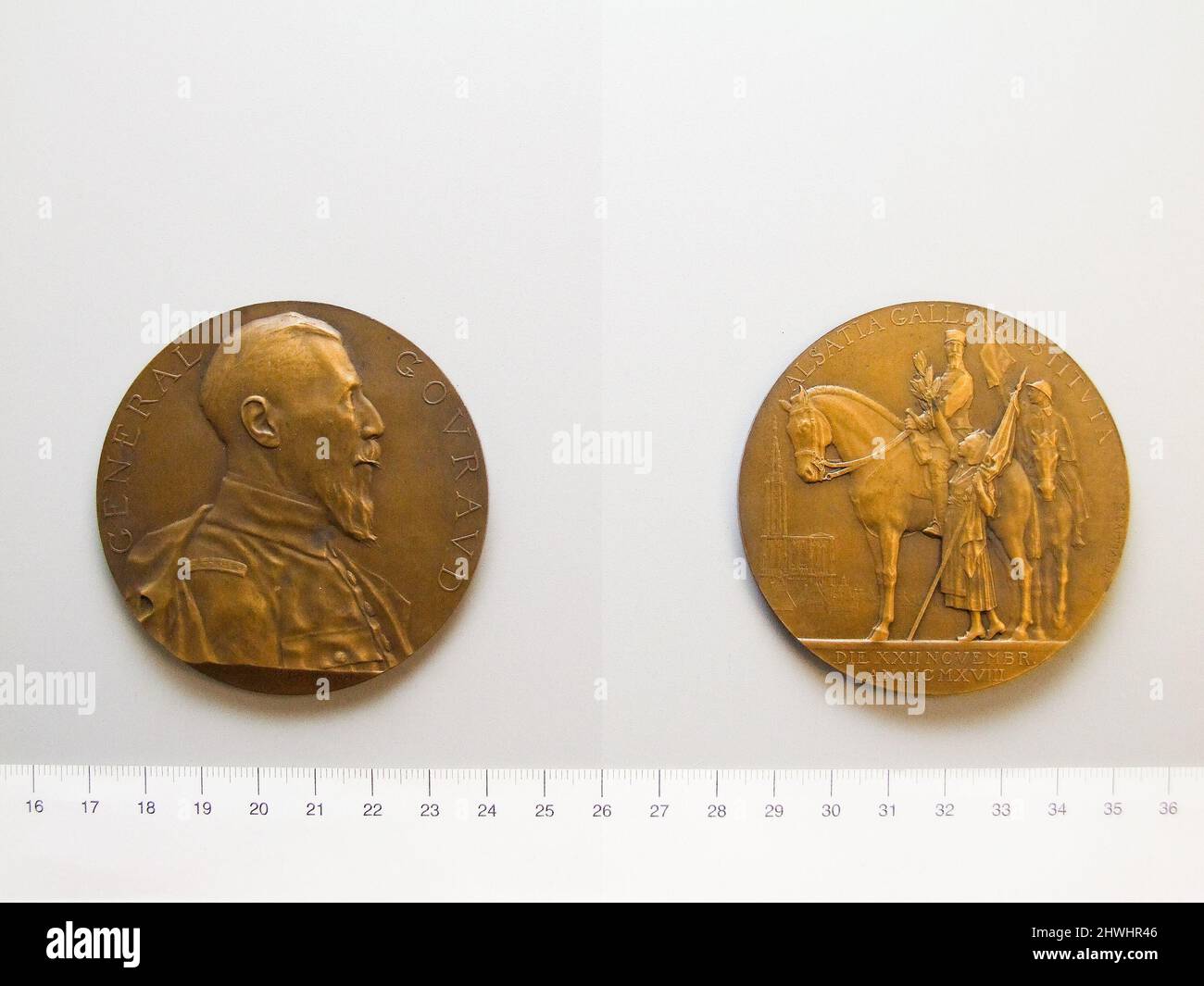 Medal of General Gouraud and the Return of Alsace from France. Subject ...