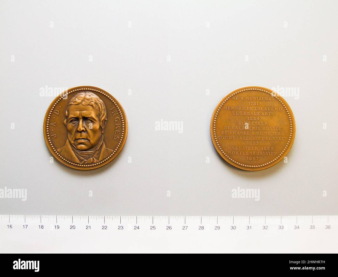 Medal of Jean Auguste Dominique Ingres. Artist: Paul Adrian Brodeur ...