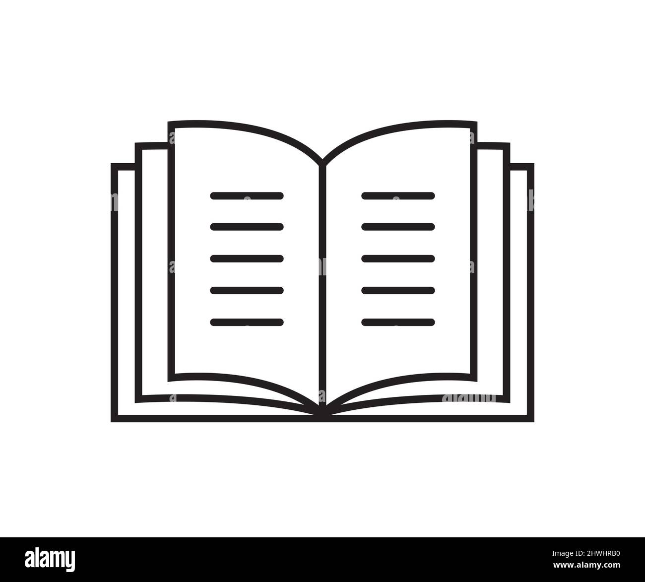 Flat linear simple book icon. Pictogram for reading, studying ...