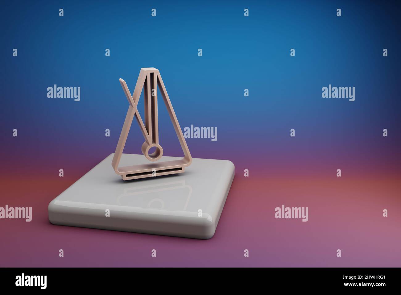 Wonderful Big Metronome. Beautiful music symbol icons on a ceramic ...