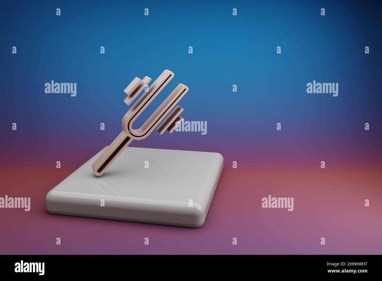 Wonderful Tuning Fork Vibrating. Beautiful music symbol icons on a ...