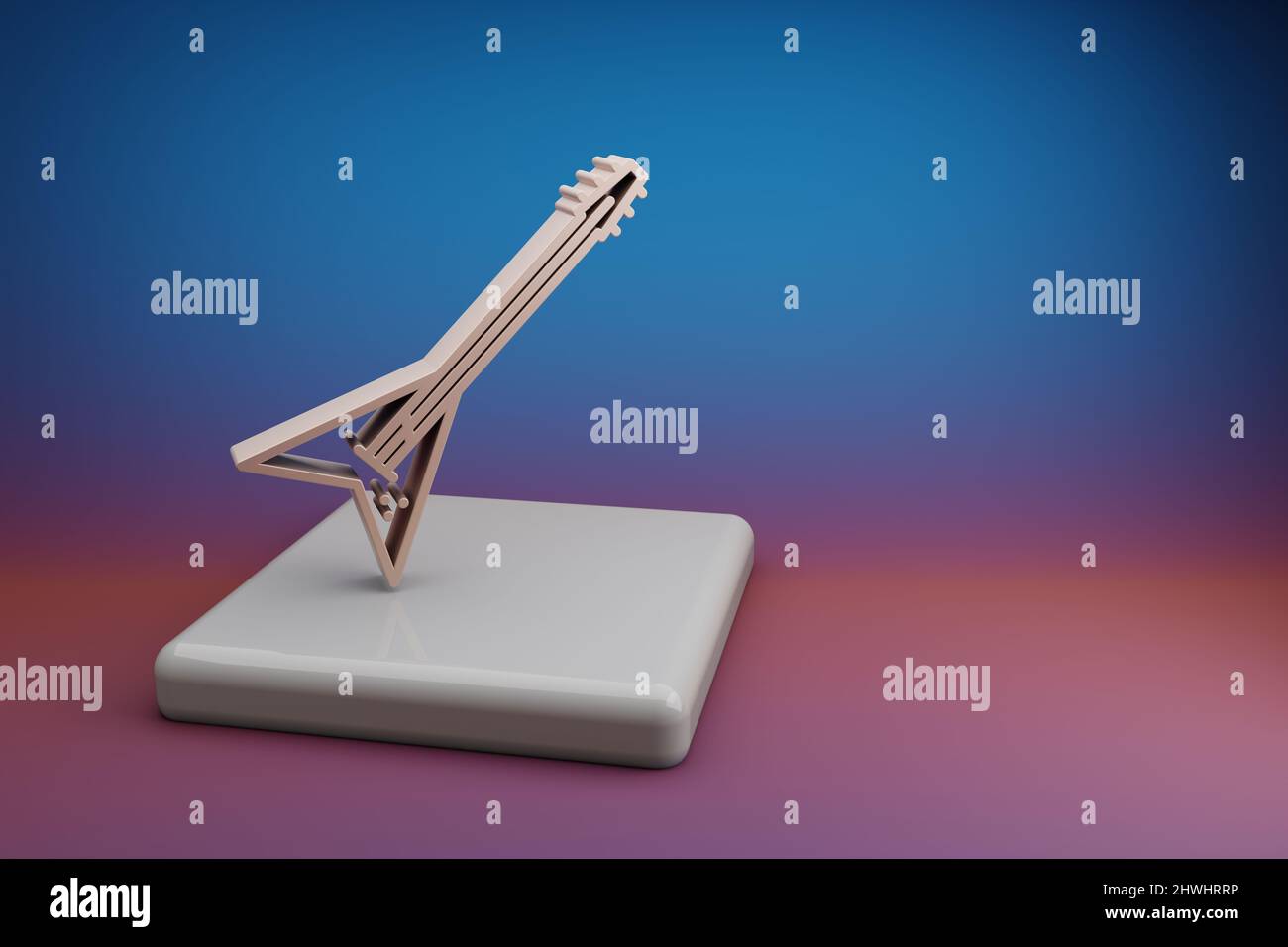 Wonderful Hevy Metal Electric Guitar. Beautiful music symbol icons on a ...