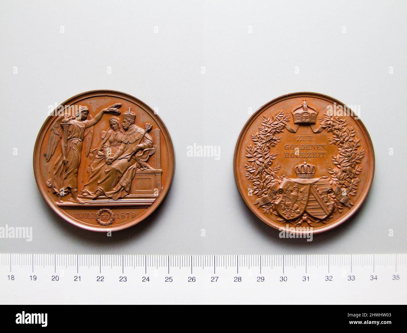 Medal of William I and Augusta’s 50th wedding anniversary. Subject ...