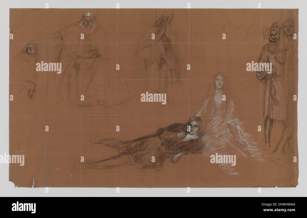 Hamlet - cartoons for the painting. Act II, Scene 2. Artist: Edwin ...