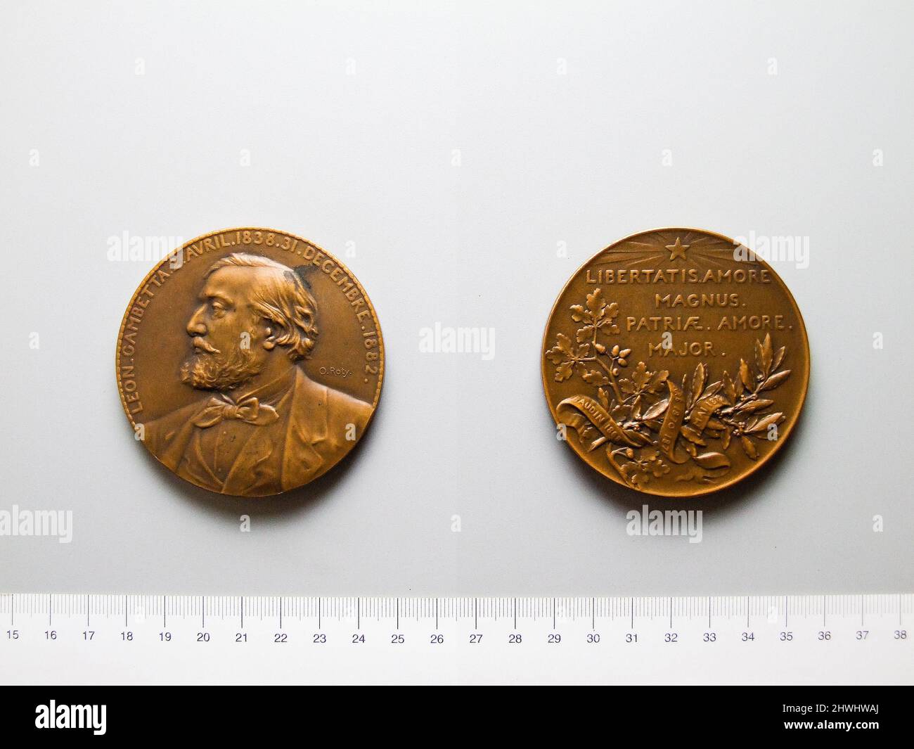 Medal of Leon Gambetta. Artist: Louis-Oscar Roty, French, 1846–1911 ...