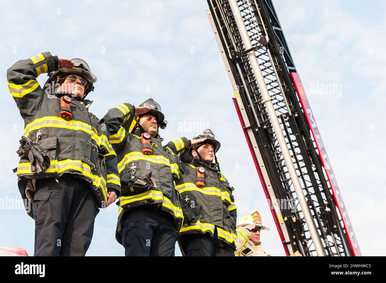 Medford and Malden Fire Depts at the procession honoring Mass State ...