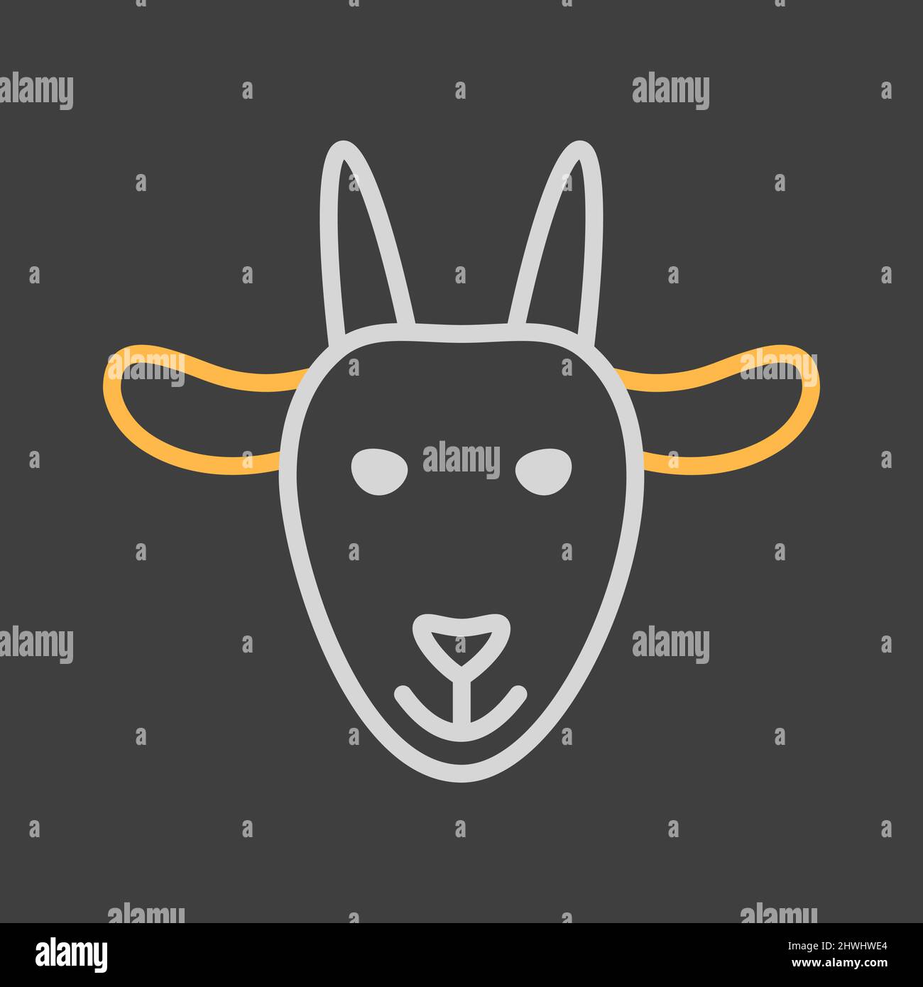 Goat icon. Farm animal vector illustration. Agriculture sign. Graph ...