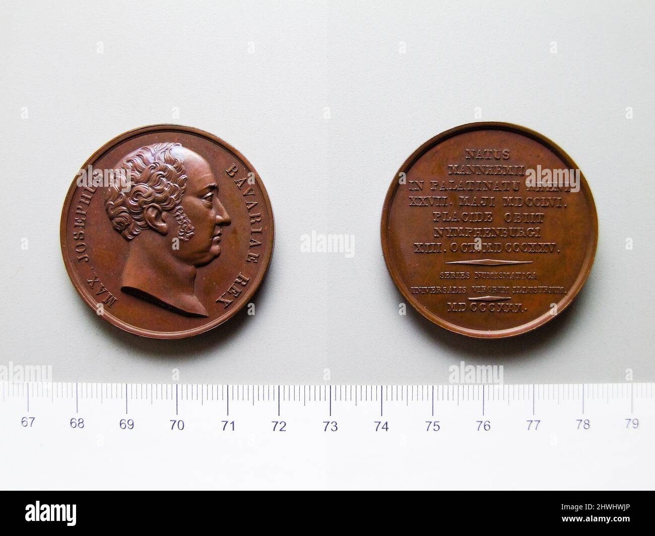 Coper Medal of King Maximillian I Joseph of Bavaria. Subject ...