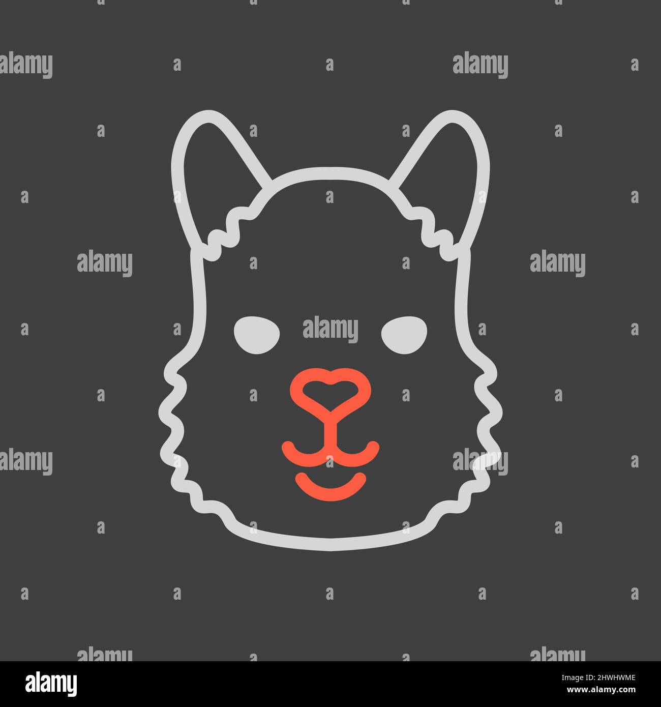 Lama icon. Animal head vector symbol. Agriculture sign. Graph symbol ...