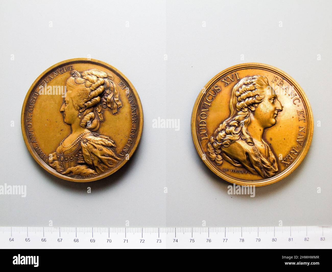 Medal of Louis XVI and Marie Antoinette. Ruler: Louis XVI, King of ...