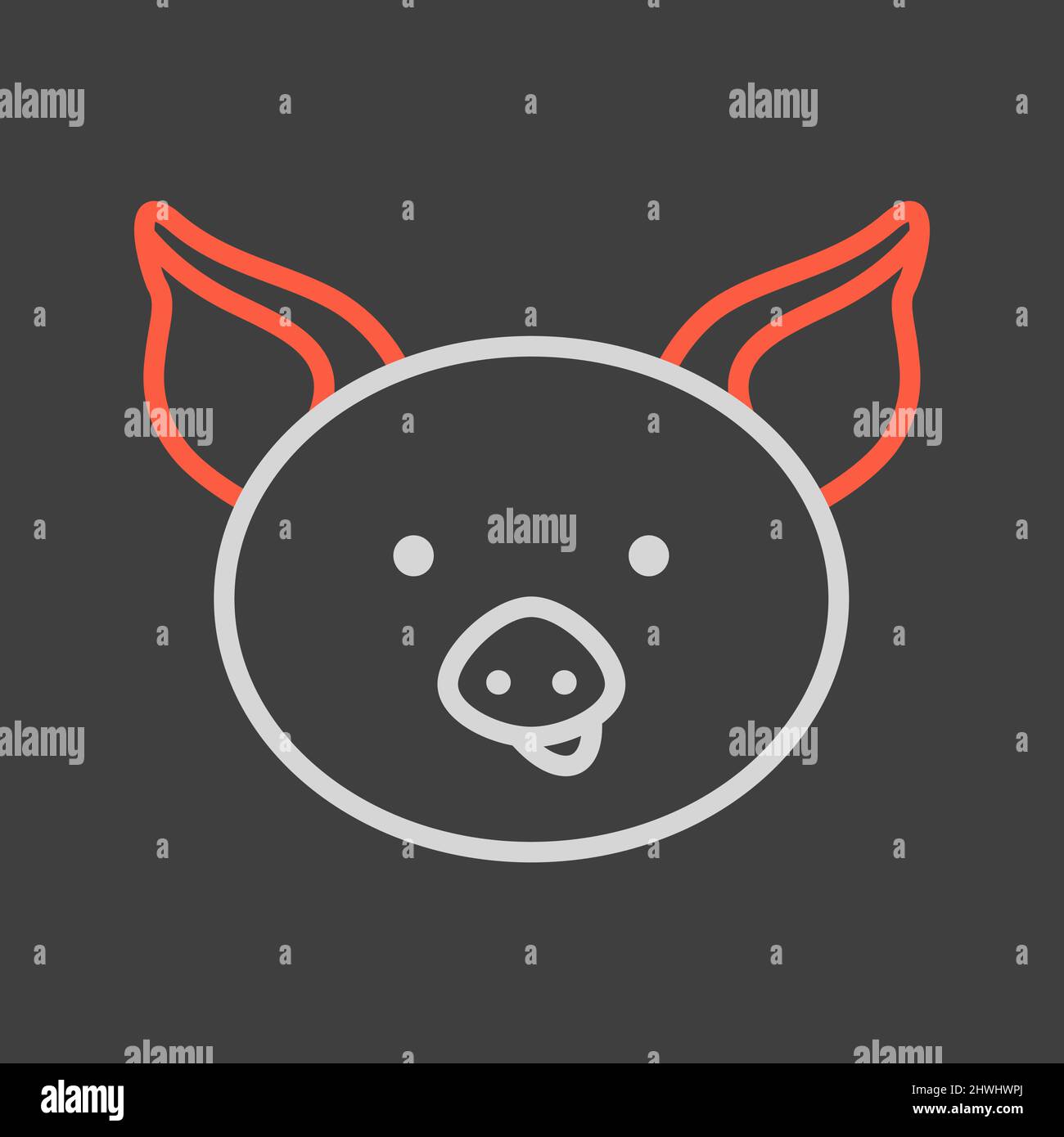 Pig icon. Farm animal vector illustration. Agriculture sign. Graph ...