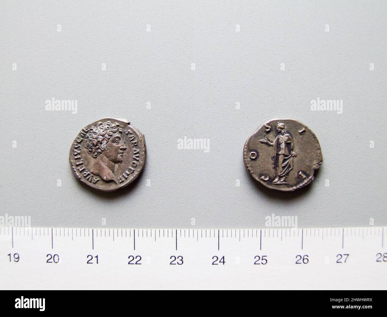 Denarius of Marcus Aurelius, Emperor of Rome; Antoninus Pius, Emperor ...