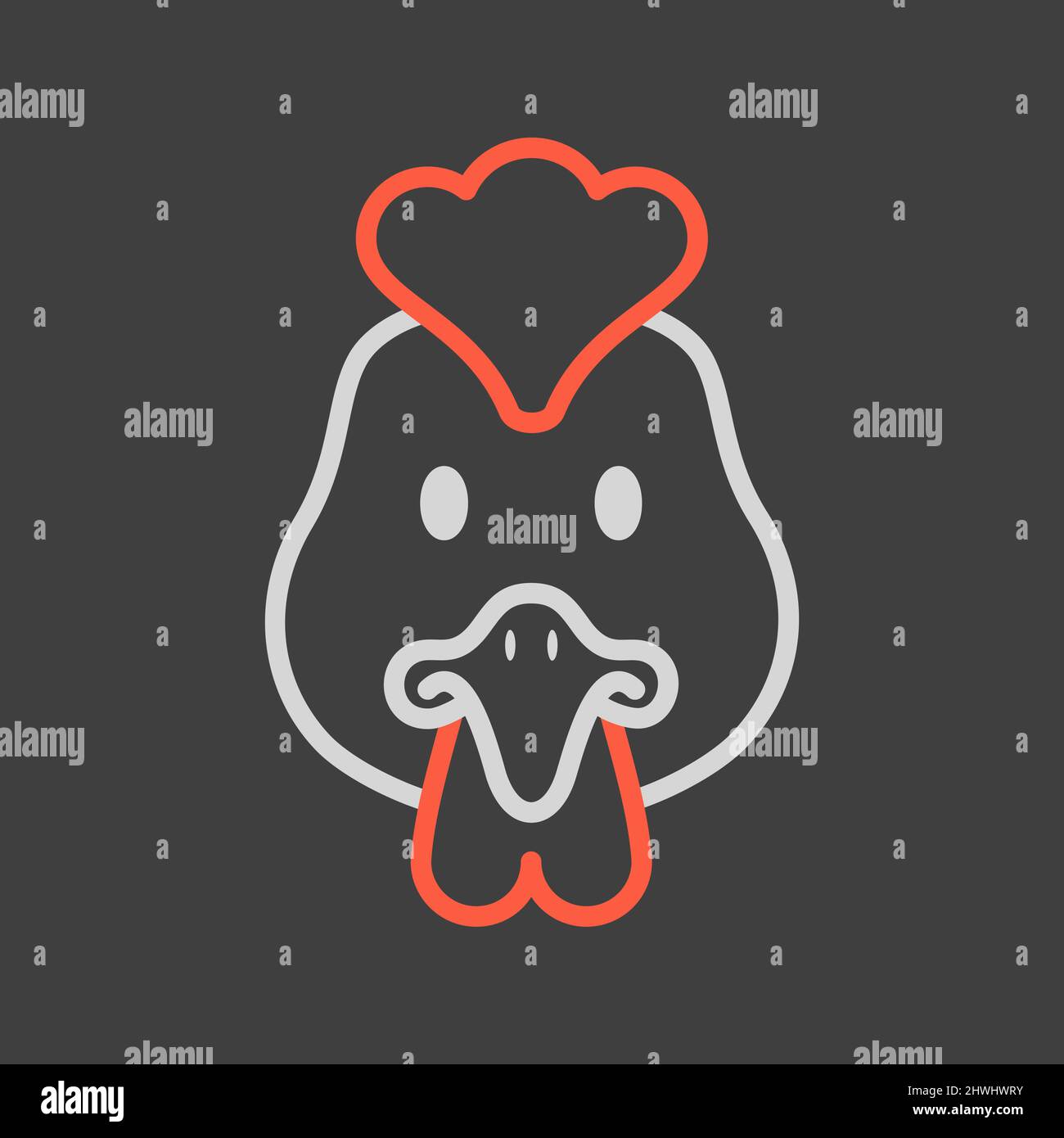 Chicken icon. Animal head vector illustration. Agriculture sign. Graph ...